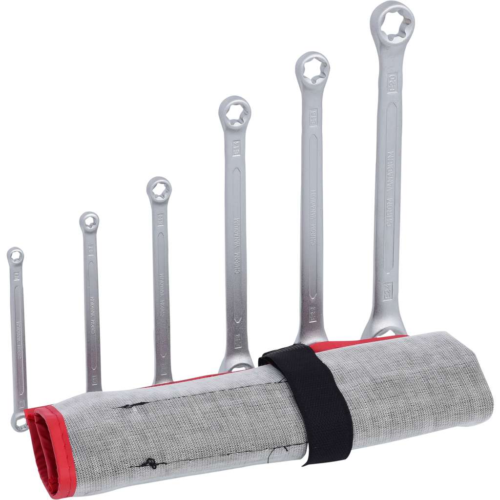 Double ring spanner set for Torx E-Profile, 6 pcs | Double Ring ...