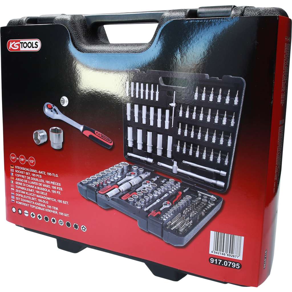 1/4" + 3/8" + 1/2" Socket set, 195 pcs | Sets Mixt | Sockets | Hand ...