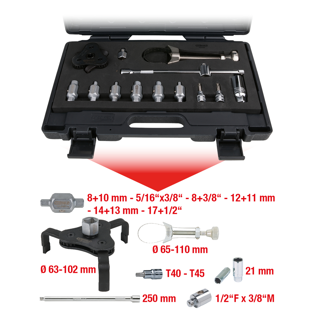 Drain plug and oil filter set, 13 pcs | Oil sump drain plug release ...