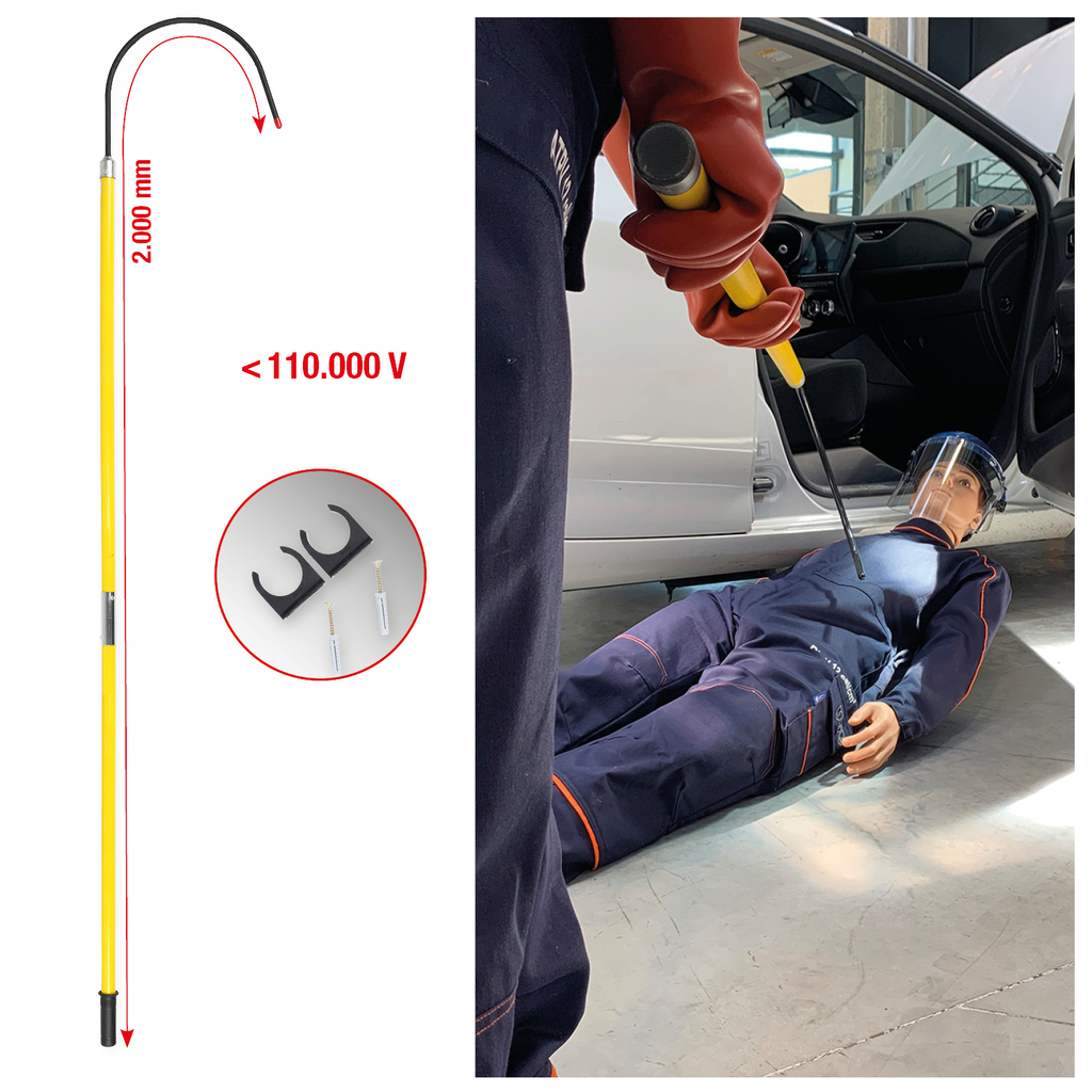 Pértiga de rescate aislada, 2000 mm | Equipos de protección individual ...