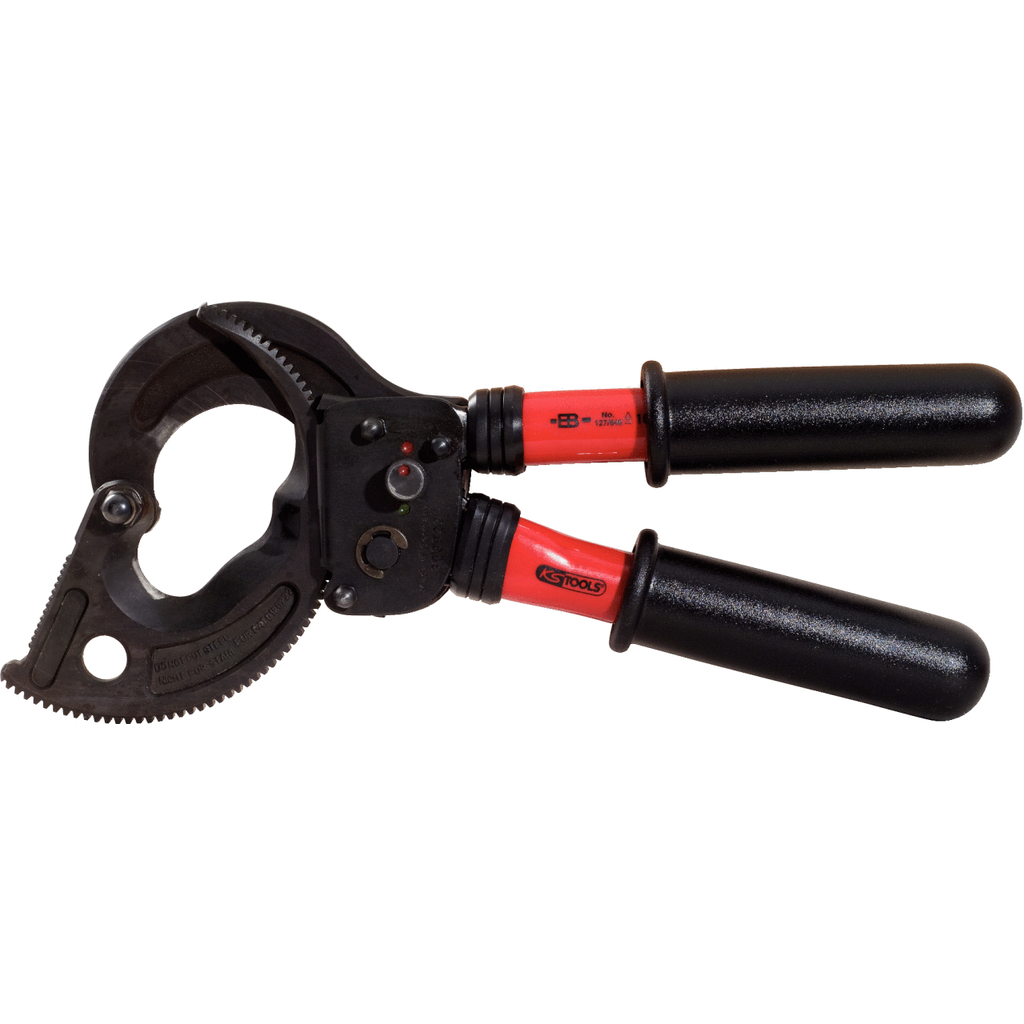 Ratchet cable shears with protective insulation | Cable cutting ...