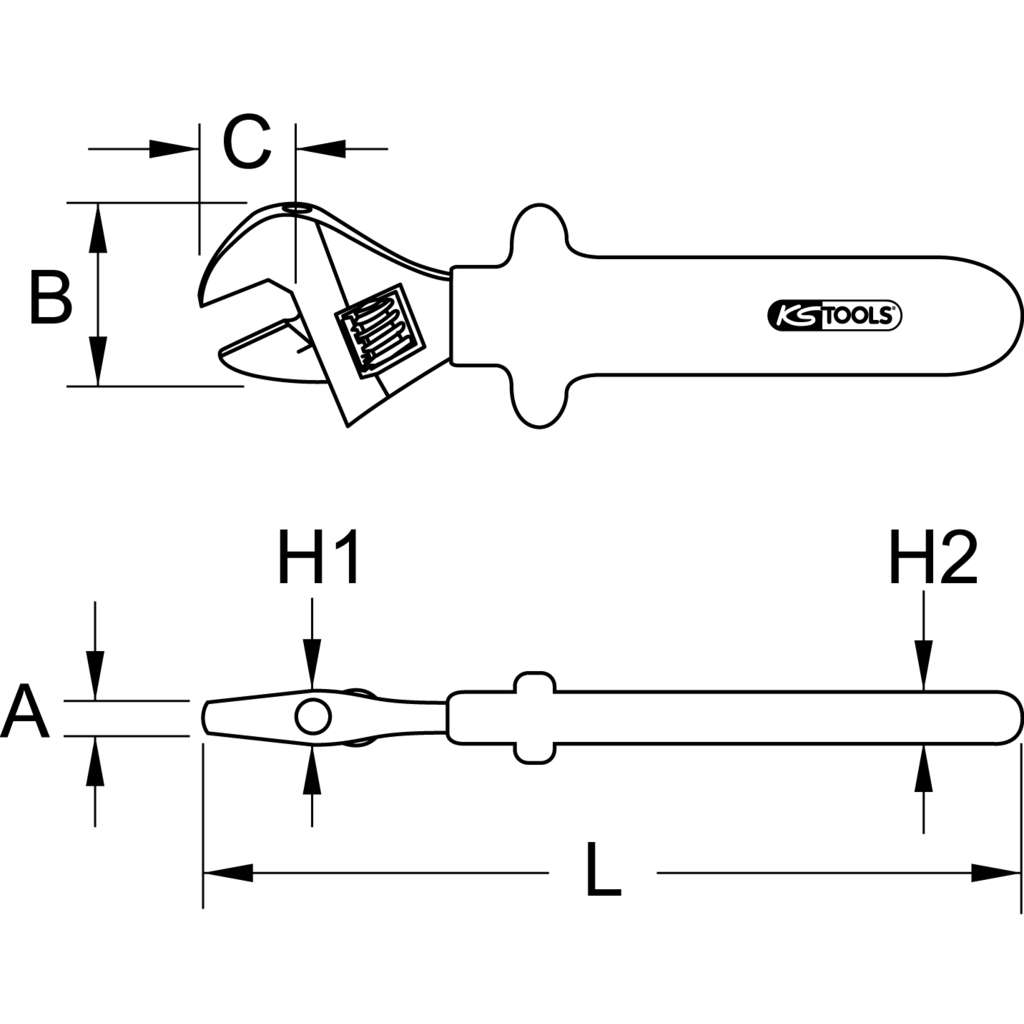 Sliding spanner with protective insulation | Spanners | Hybrid / high ...
