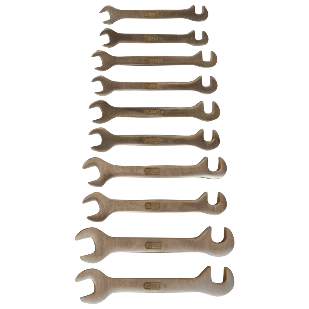 BRONZEplus Double open ended spanner set small, 10 pcs | Non Sparking ...