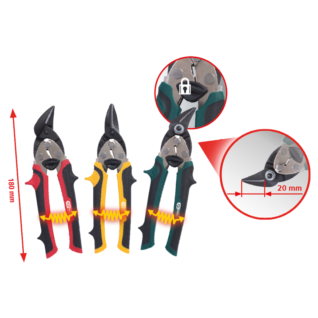 Mini straight and shape cutting snip set, 3 pcs | Sheet metal nibbler ...