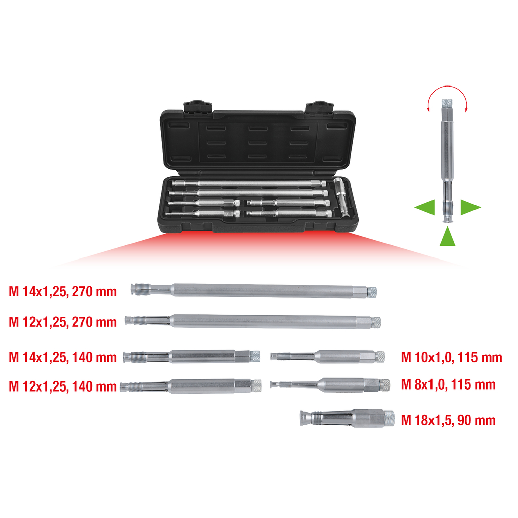Glow plug and spark plug thread cutting tool set, 7 pcs | Spark plug ...