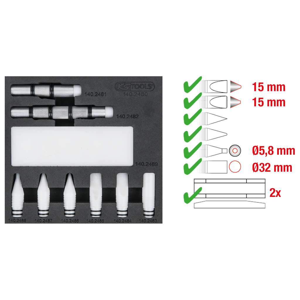 Kit of teflon wedges for varnished surface, 10 pcs | Hammering tools ...