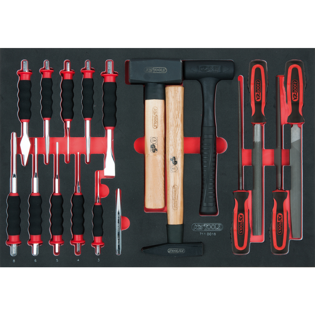 SCS File, chisel and hammer set, 18 pcs, 1/1 system insert | 1/1 SCS ...