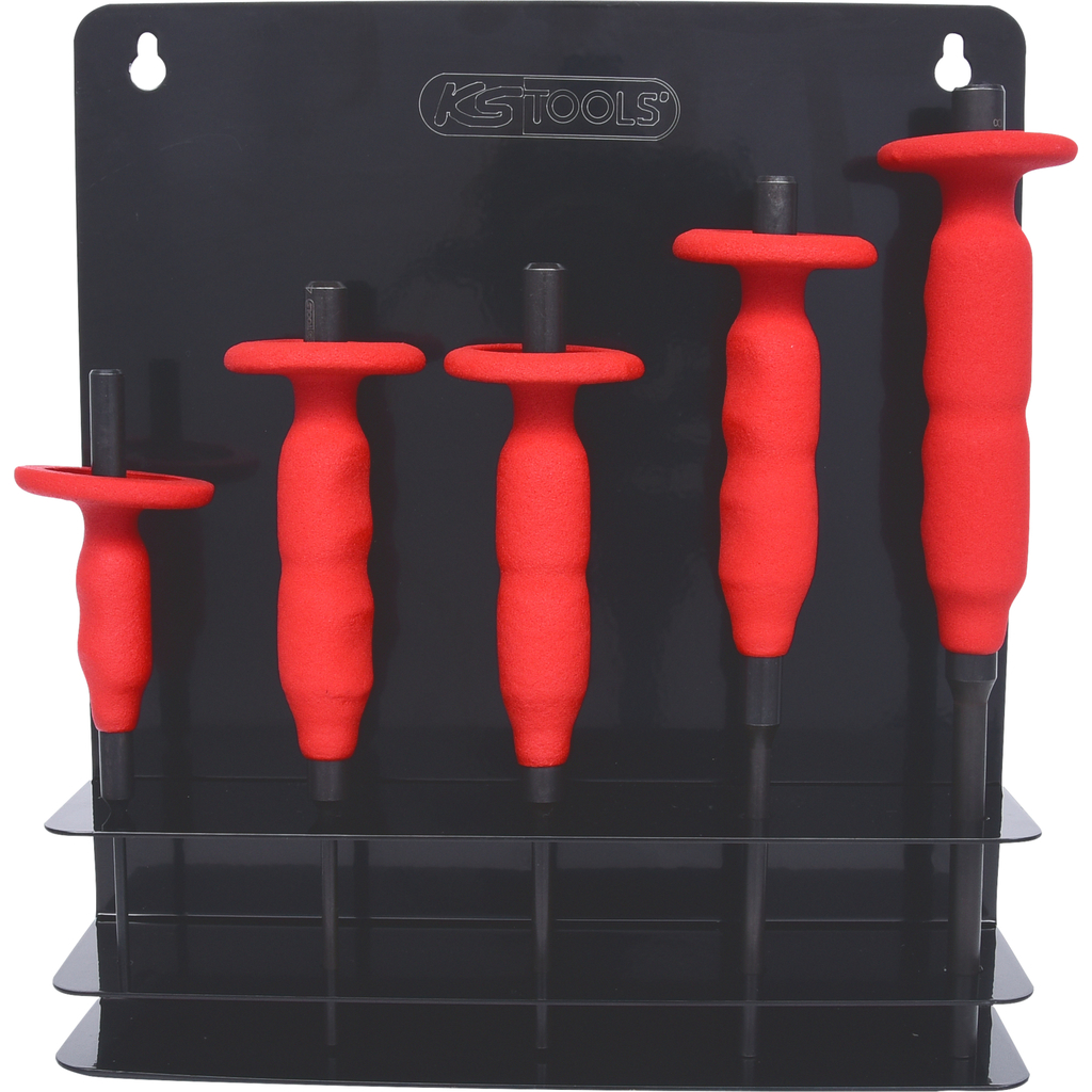 Pin punch set with hand protection grip, 5 pcs | Cotter pin drives ...