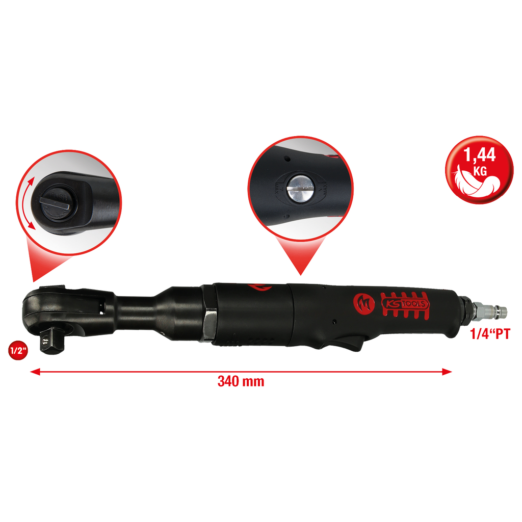 1/2" MONSTER high-performance pneumatic reversing ratchet | Reversible ...