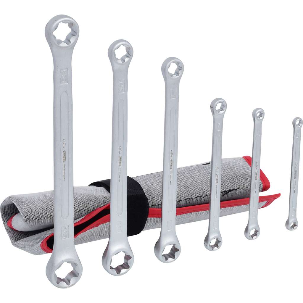 Double ring spanner set for Torx E-Profile, 6 pcs | Double Ring ...