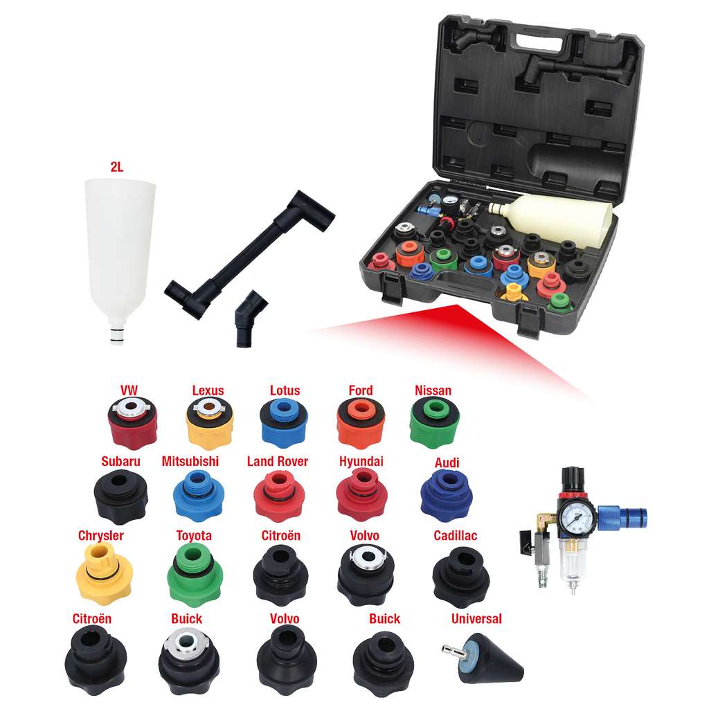 MASTER Oil fill funnel set with turnable arm, 24 pcs | Oil filling ...