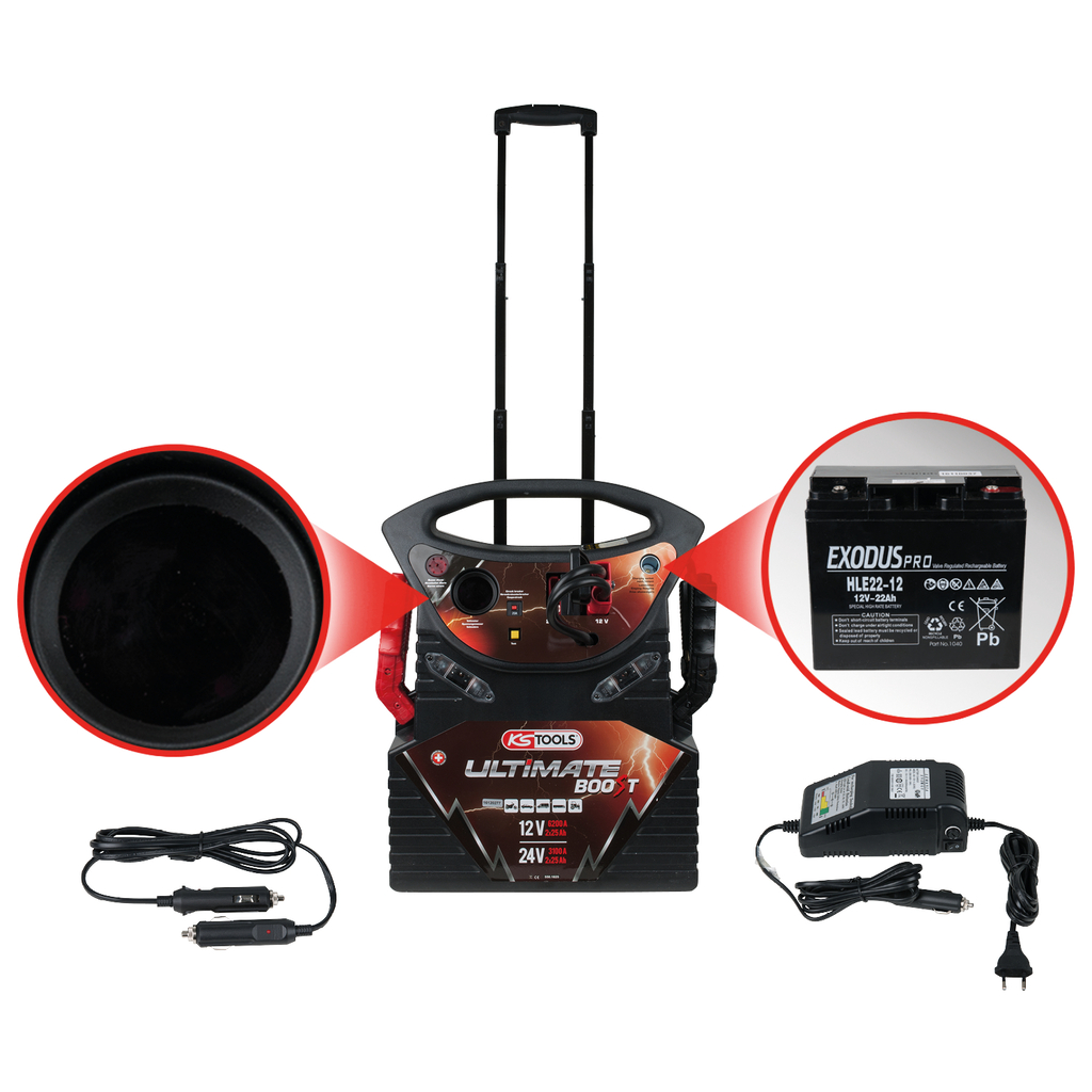 12 + 24 V pojačavač za baterije, pokretan pomoćni startni uređaj 2340 A ...