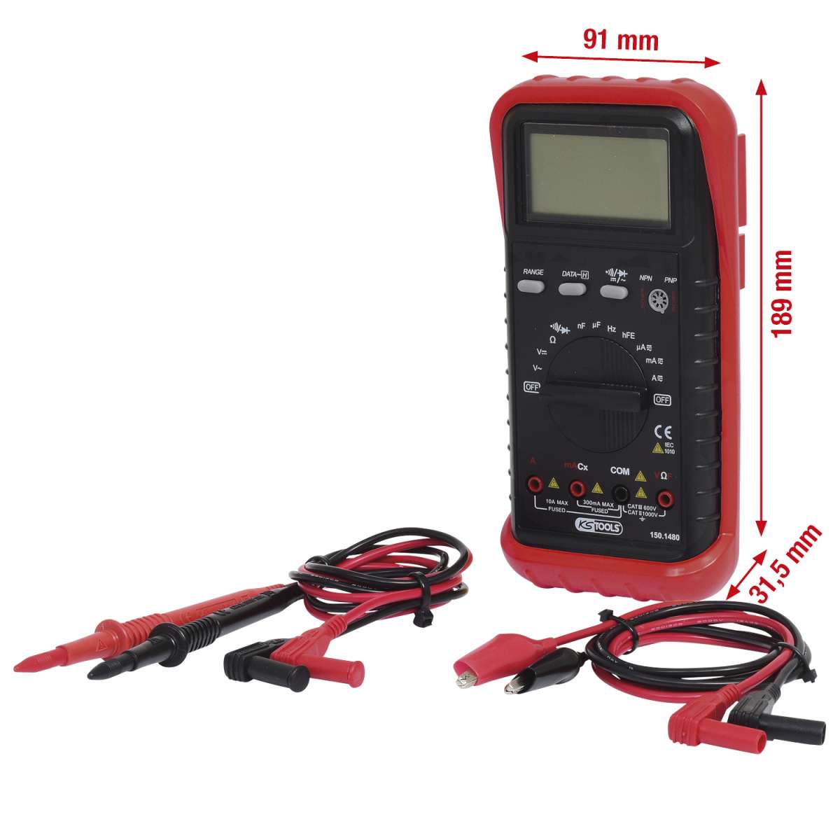 Digital Multimeter inkl. Prüfspitzen und Krokodilklemmen | Multimeter ...