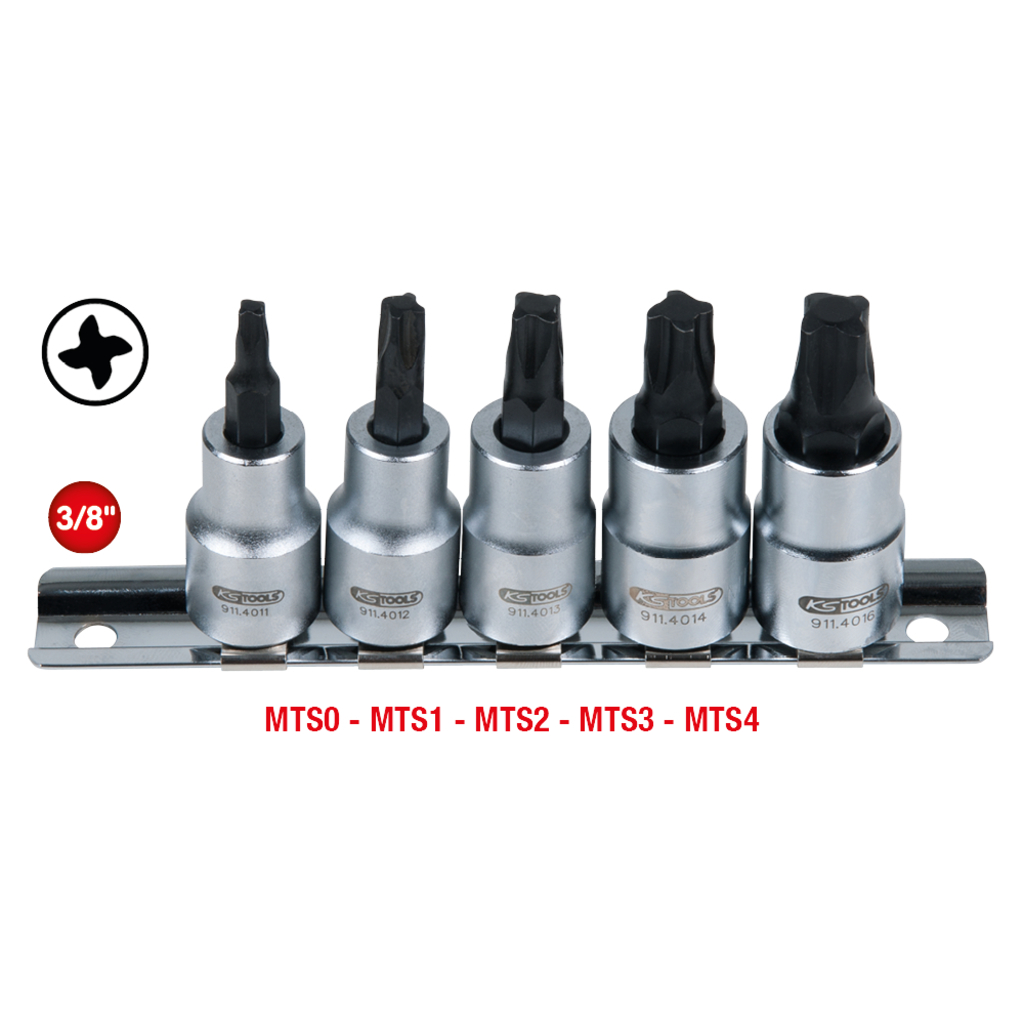 3/8" Bit socket set for MTS MORTORq® screws, 5 pcs | Interior trim and ...