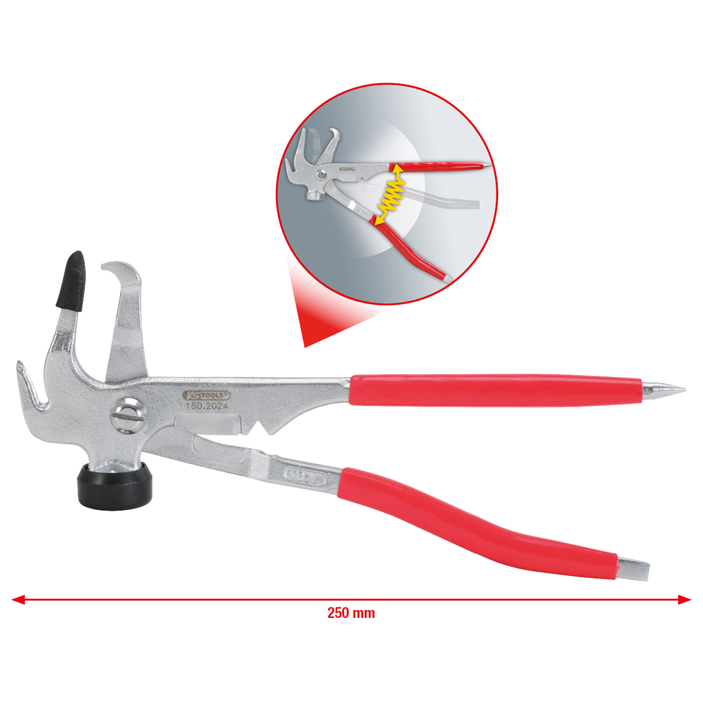 Wheel balance weight pliers, self opening, 250mm | Tyre service pliers ...